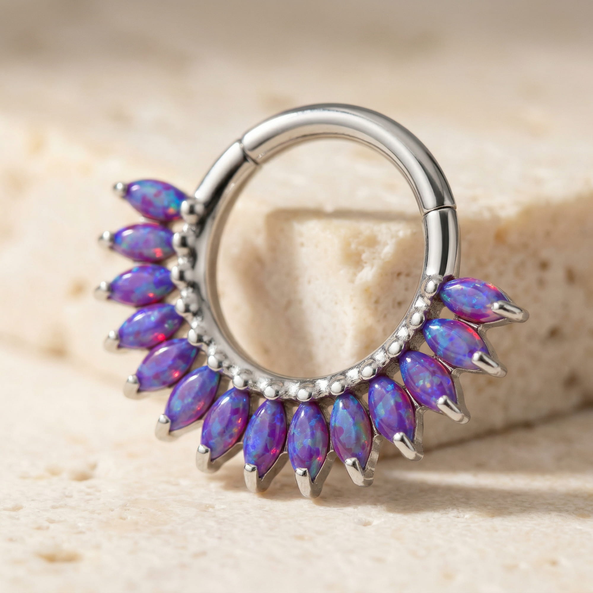 Maria Purple Opal Clicker Ring - Tremun Piercing