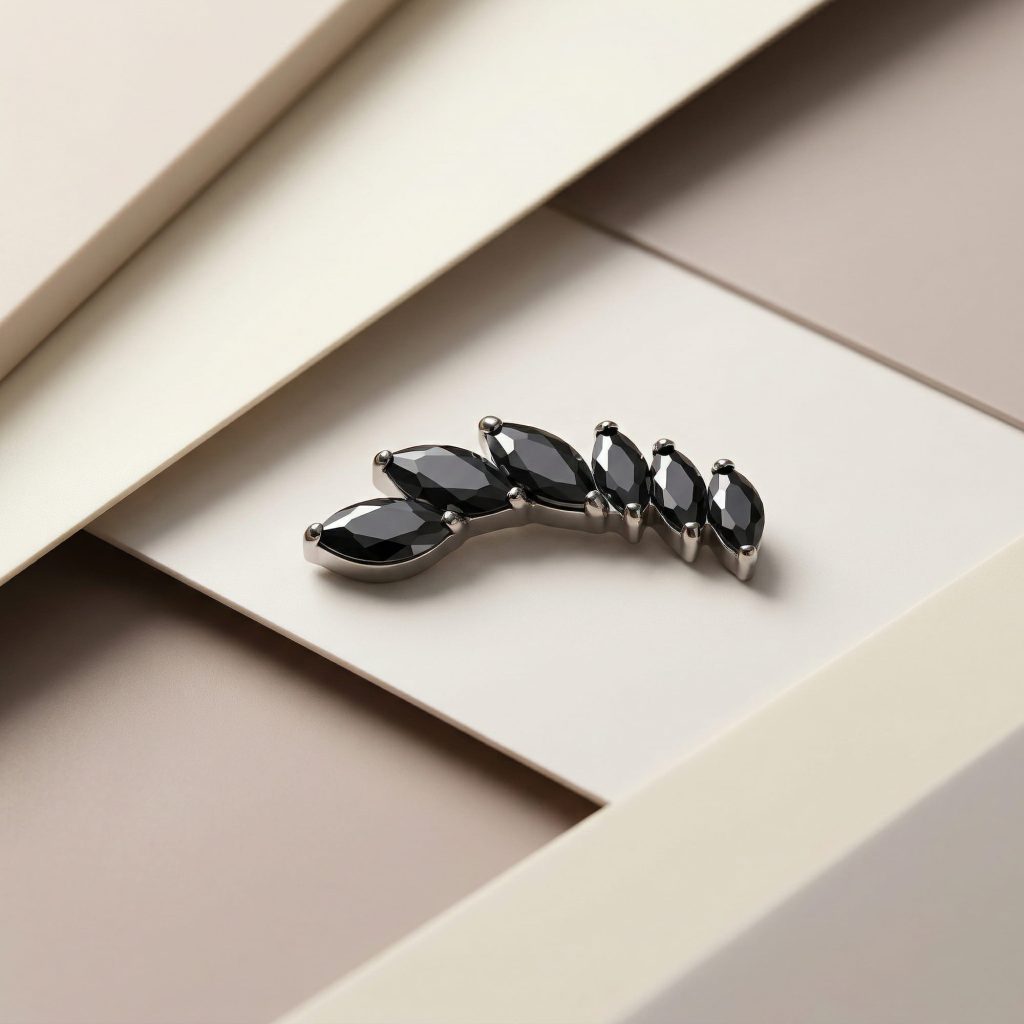Zoe Black CZ Titanium Labret - Tremun Piercing