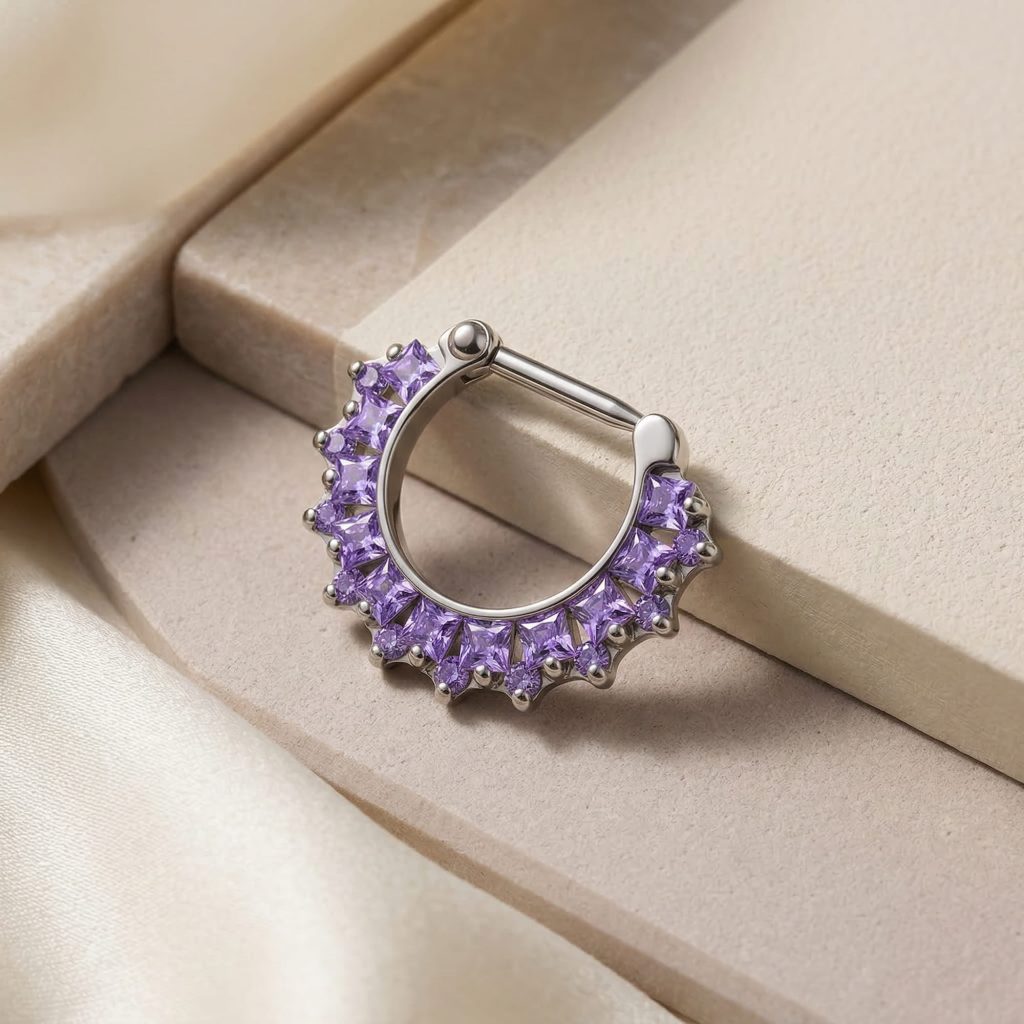Septum Clicker Tina Amethyst | Wholesale Body Jewelry